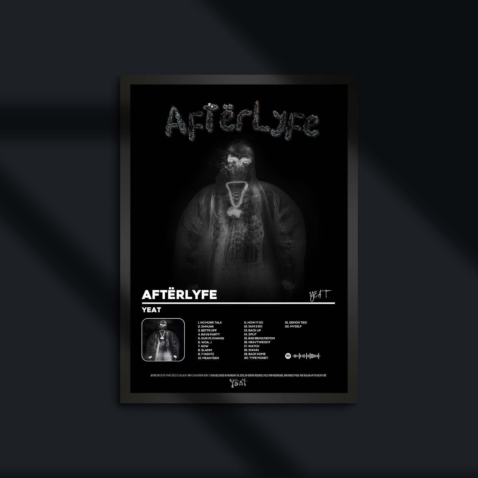 Yeat "Afterlyfe" (STEALTH 2.0) - Music Print/Poster – Styling Walls