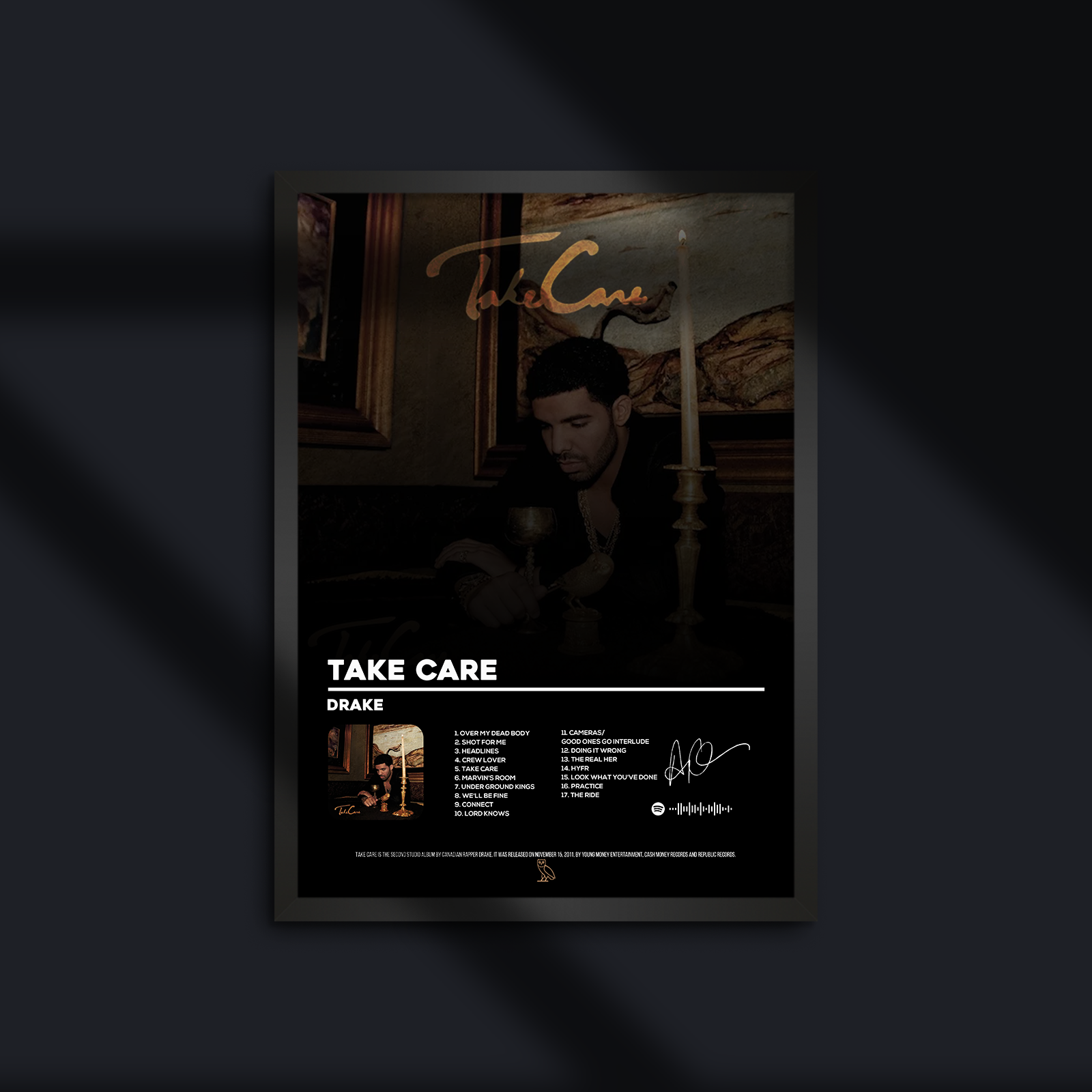 Drake Take Care Album Cover Drake Metal Tin Sign Take Care Album Cover